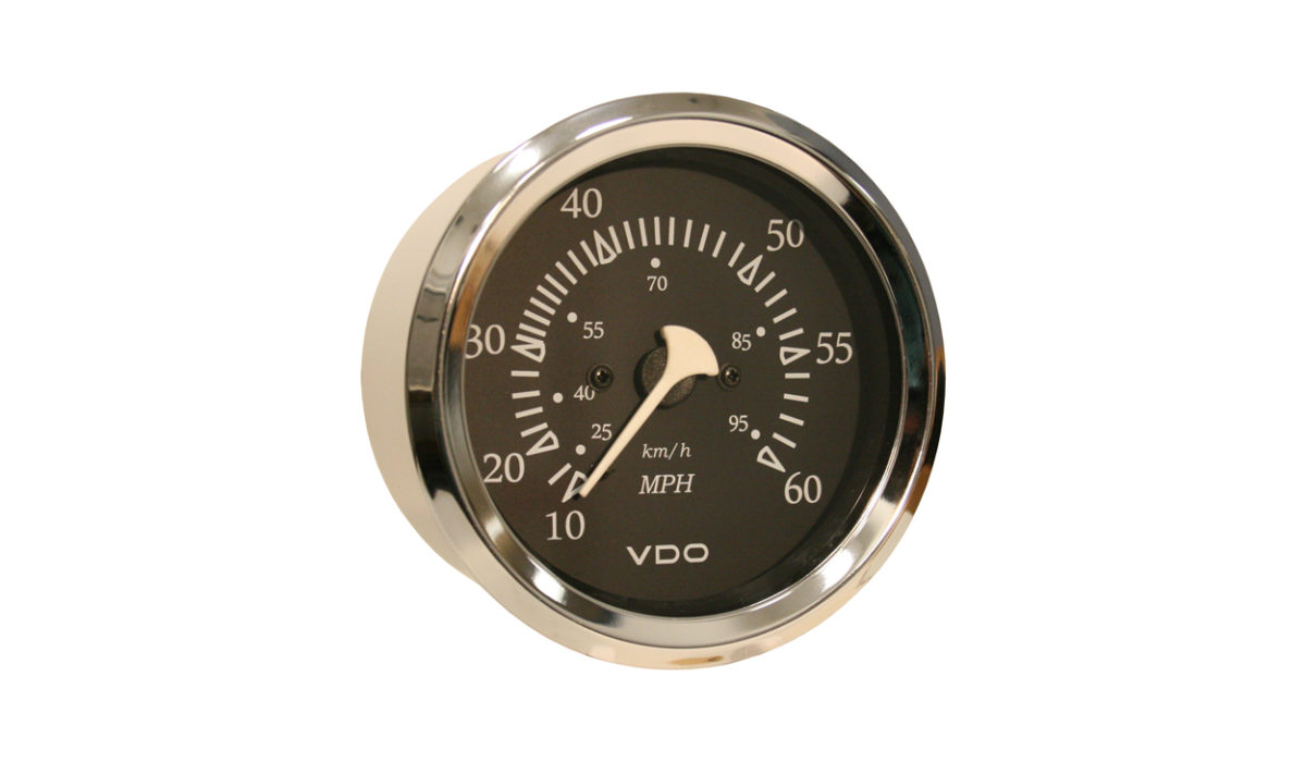 Cockpit Marine Black 60MPH 3 3/8" (85mm) Pitot Speedometer - VDO ...
